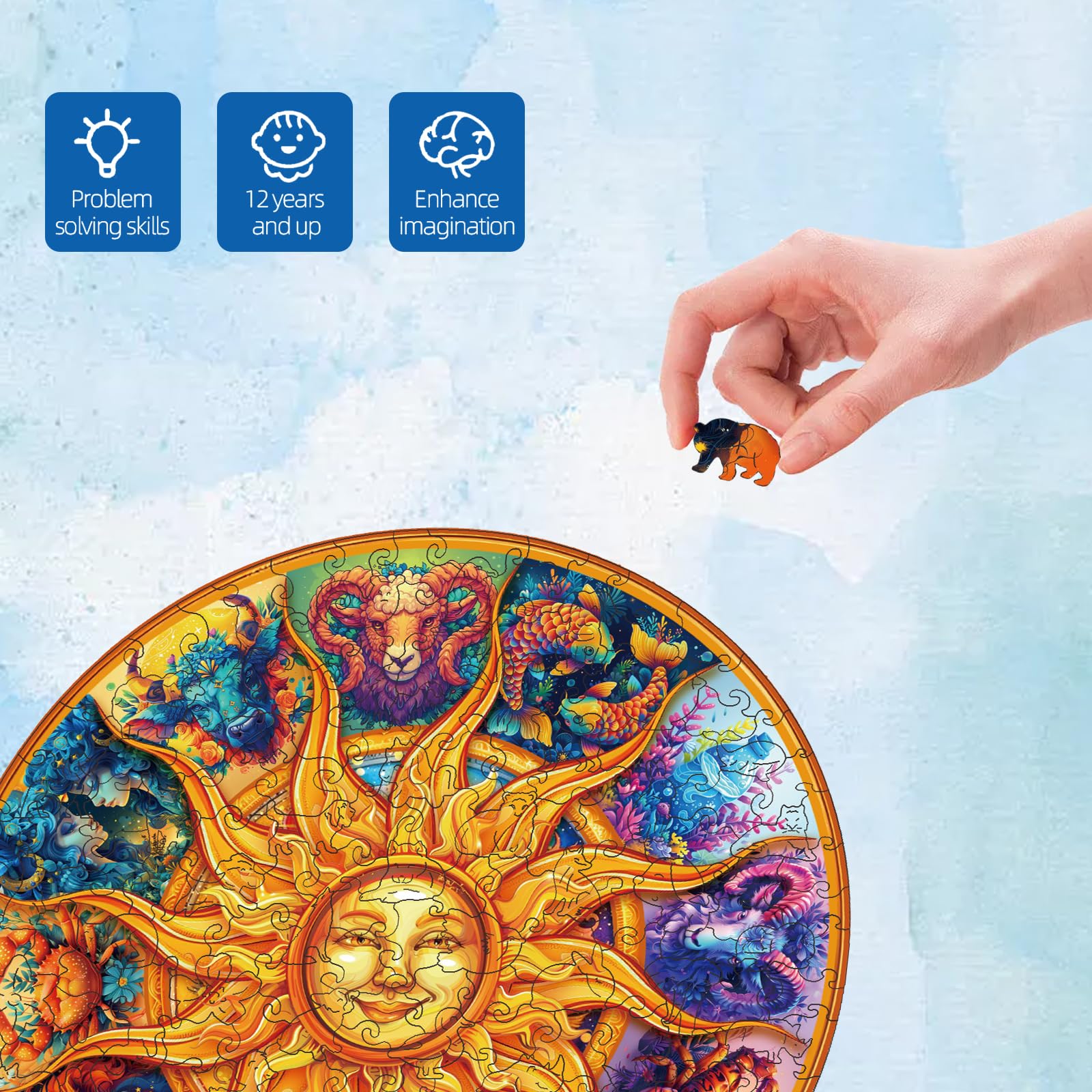 Wooden zodiac puzzle 60 photos - Astrologytoyou.com