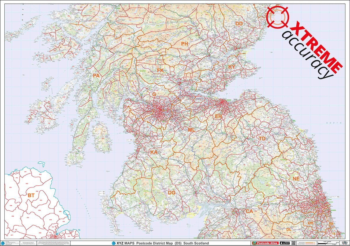 XYZ Postcode District Map - (D)5 - South Scotland: Buy Online at Best ...