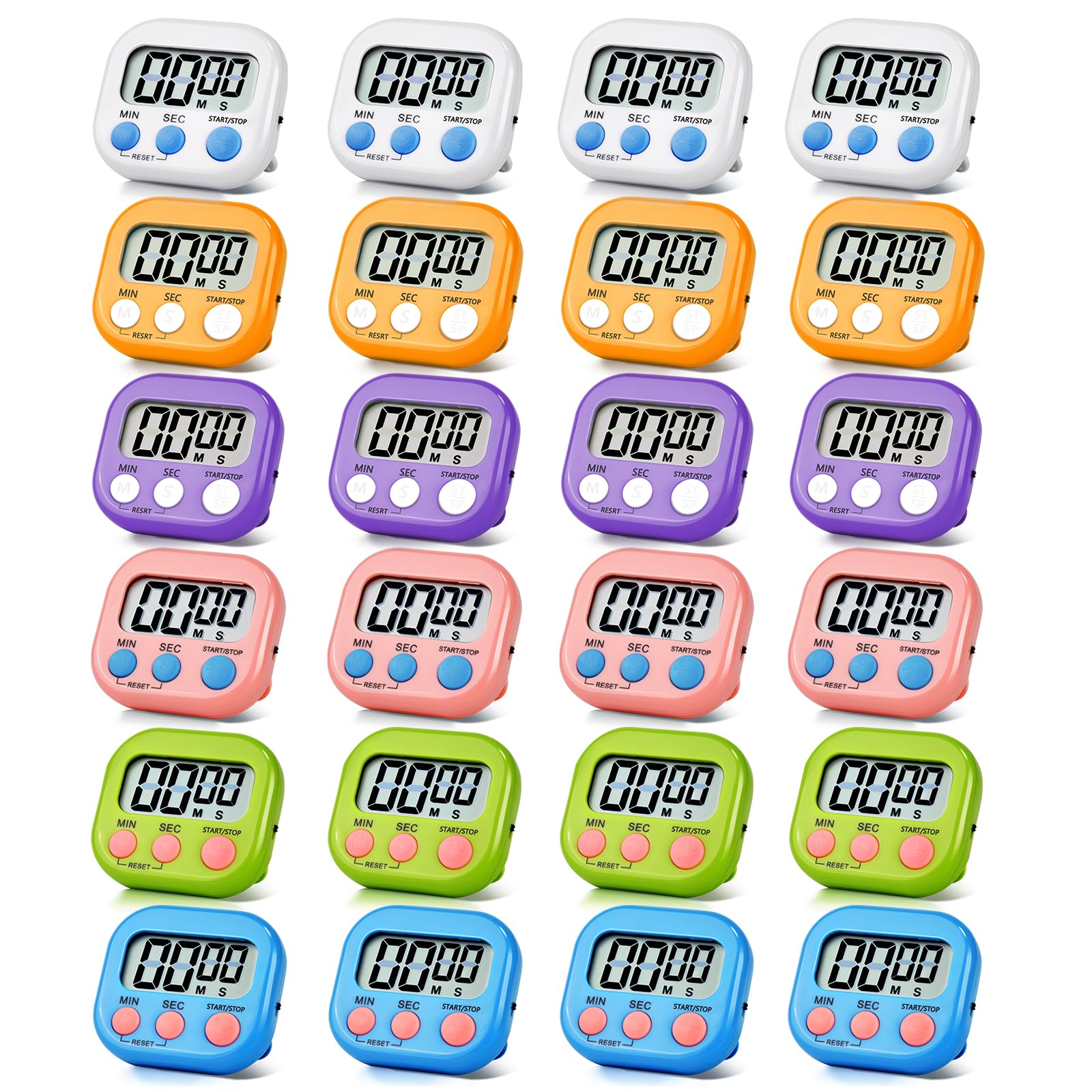 Amazon.com: 24 Pack Digital Kitchen Timer Magnetic Digital Timer with ...