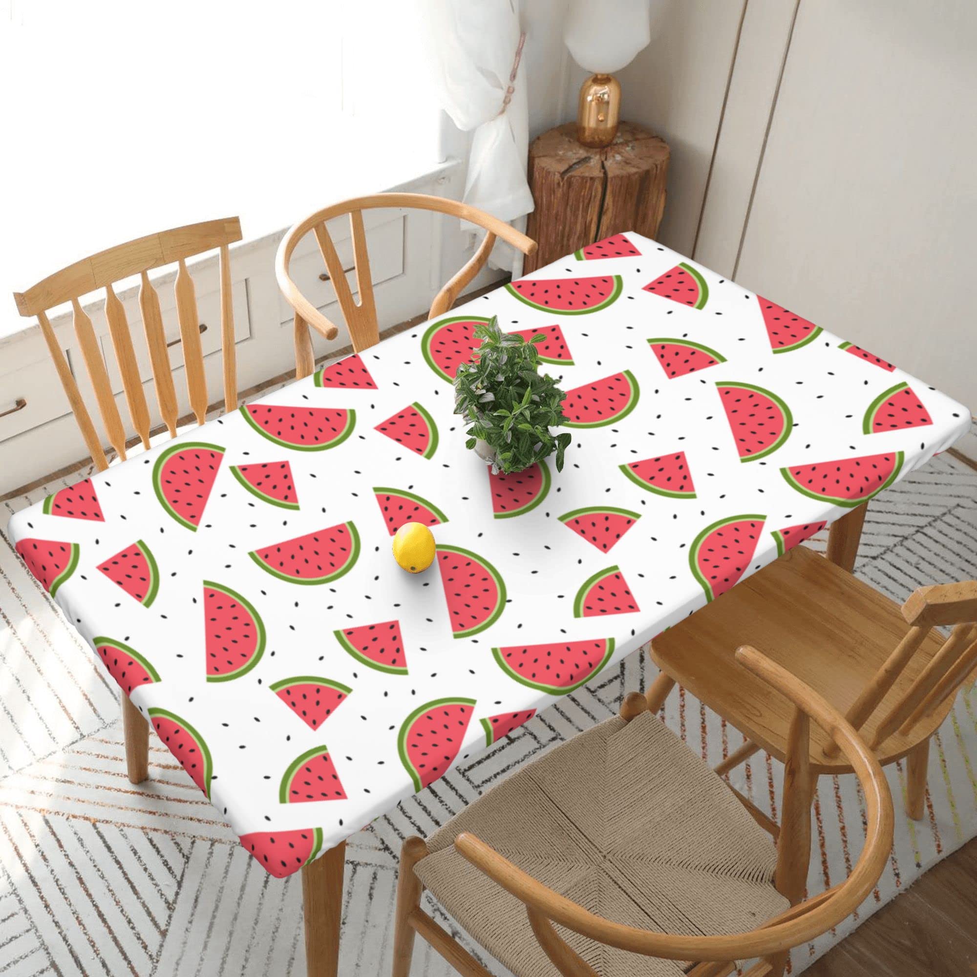 Amazon.com: Yilad Elastic Edged Watermelon Rectangle Tablecloth 5FT ...