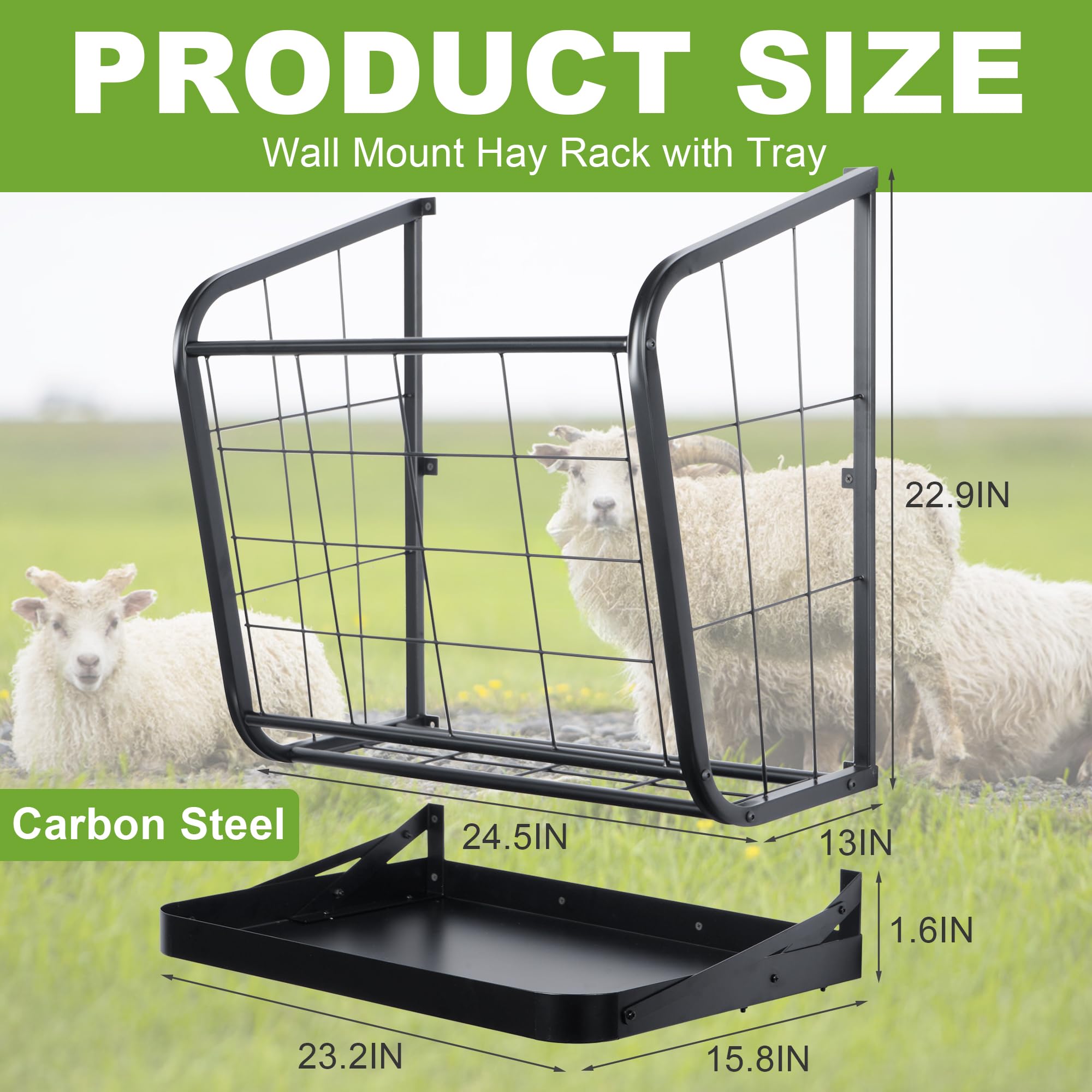 Snapklik.com : Tonchean Hay Feeder Goat, 23 Gallon Wall Mounted Hay ...