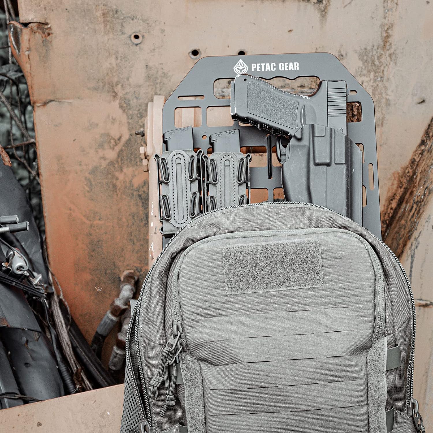 PETAC GEAR Rigid Insert MOLLE Panel Portable Gear Organizer with Carry ...