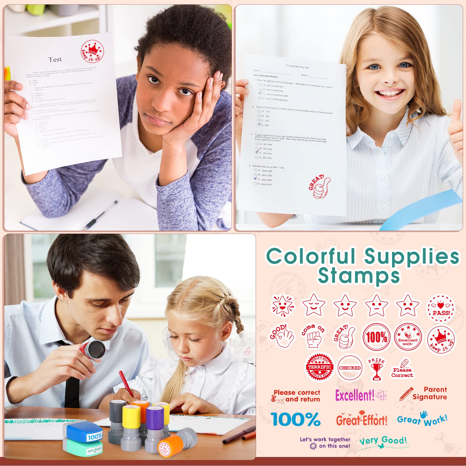 Snapklik.com : 24 Pcs Teacher Stamps For Classroom Elementary ...
