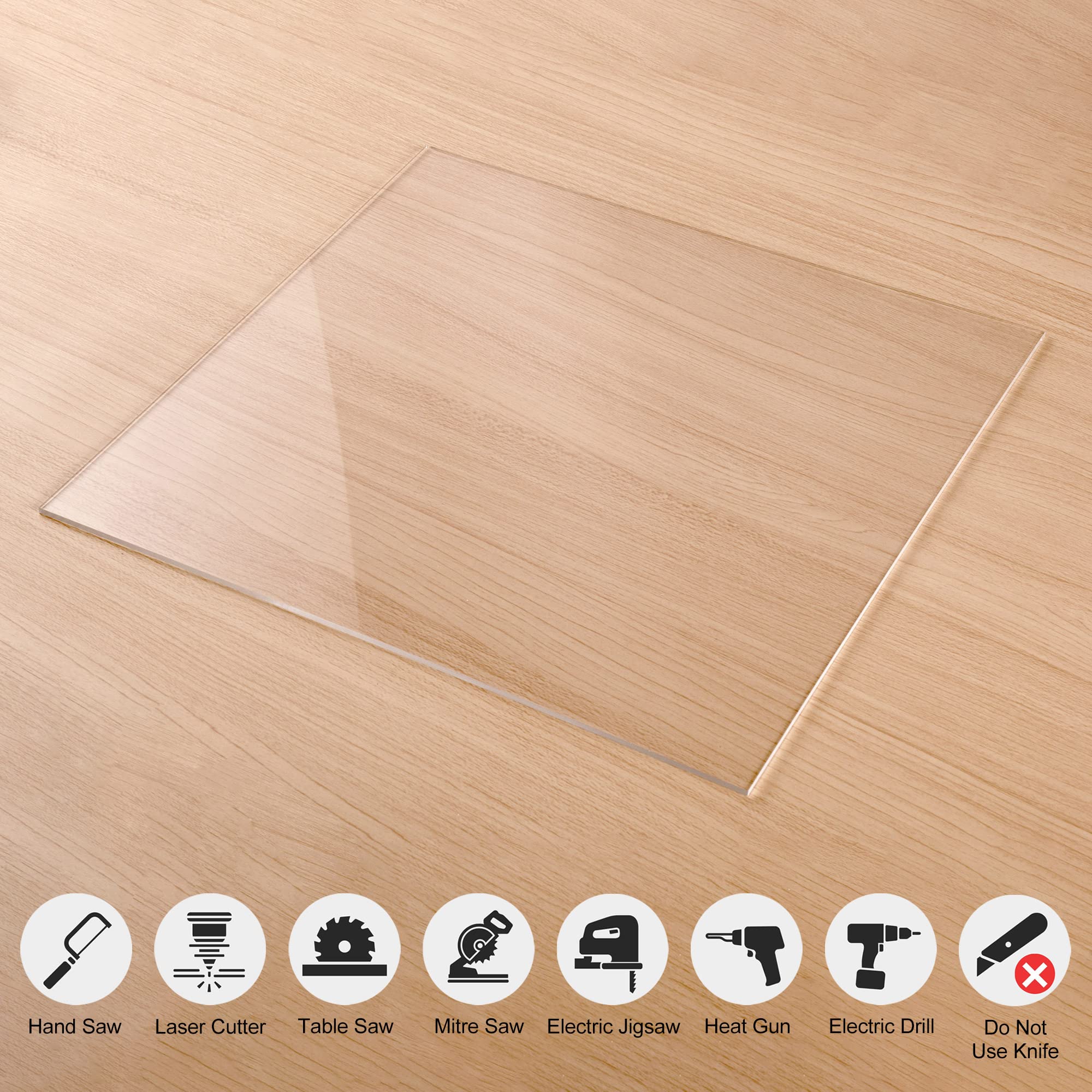 Snapklik.com : KAITELA Pack Of 10 Clear Acrylic Sheet 12" X 12" Cast ...