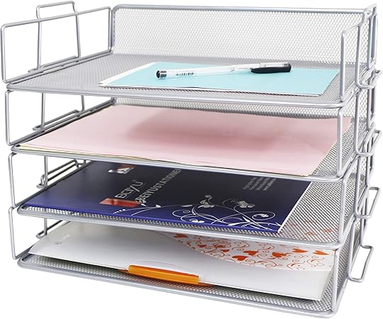Amazon.com: Exerz Paper Sorters 4pcs /Stackable Letter Trays 4 Tiers ...
