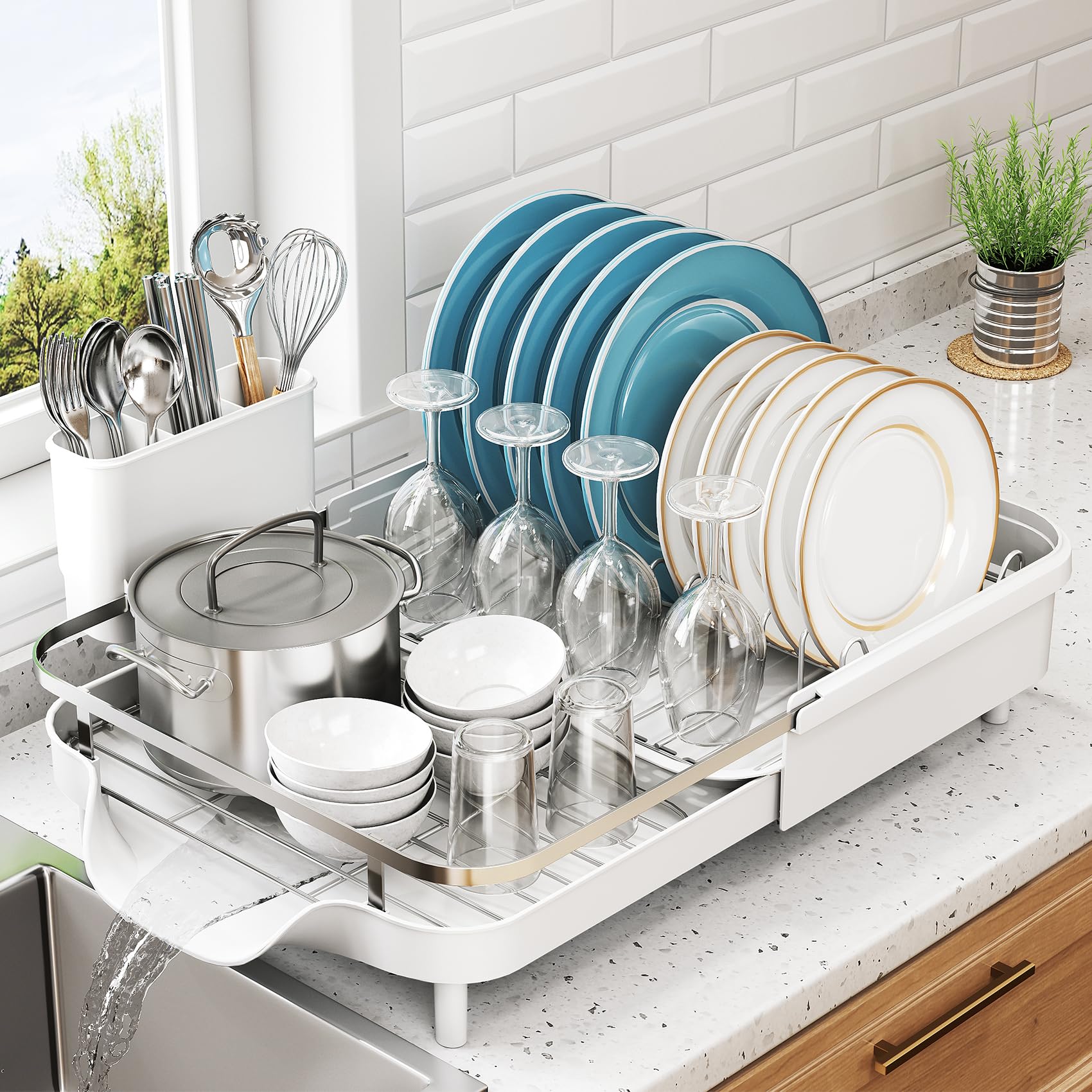 Amazon.com - Dish Drying Rack, Expandable Dish Rack for Kitchen Counter ...
