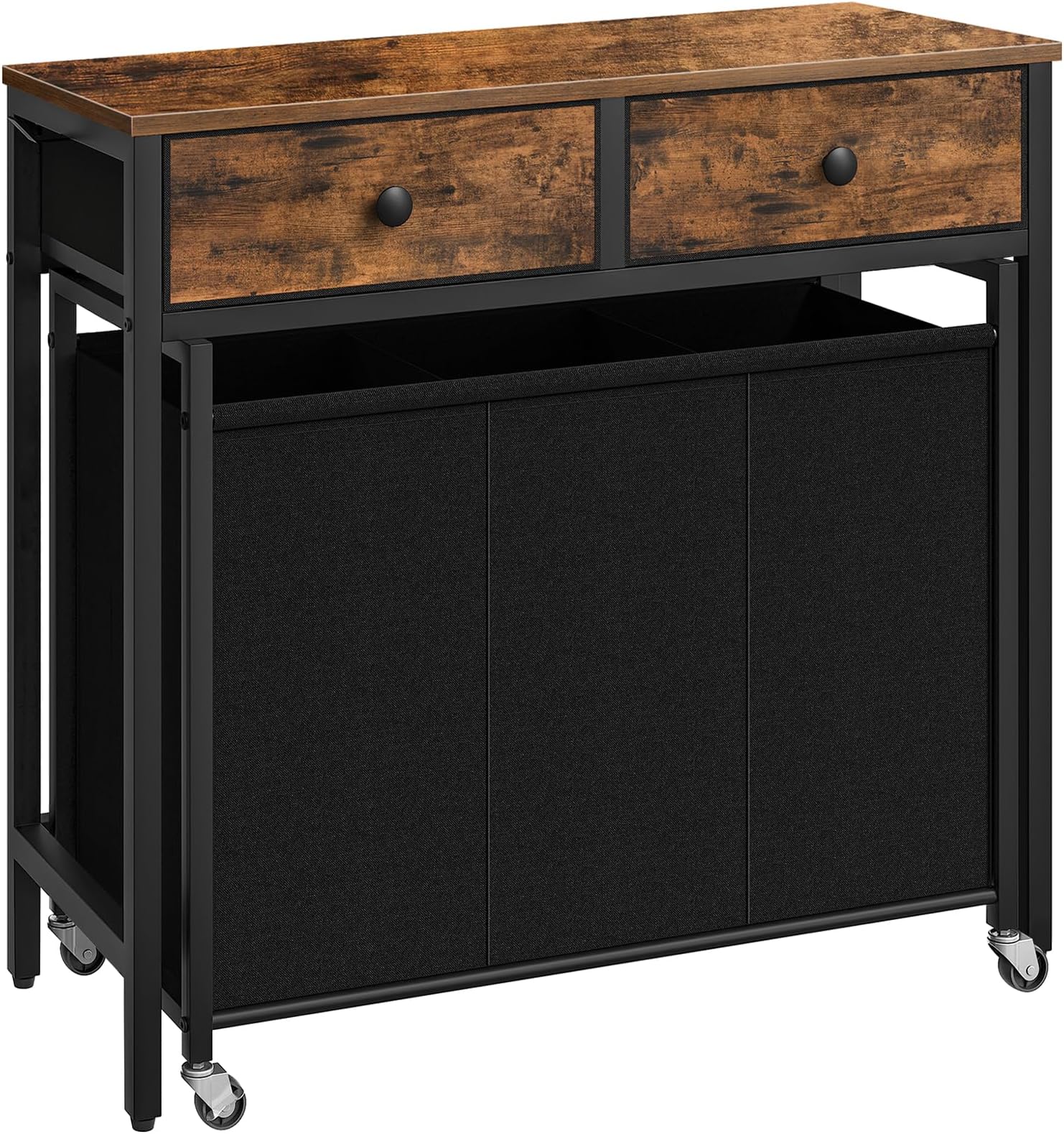 Amazon.com: Laundry Sorter 3 Section, Laundry Hamper with Shelf and 2 ...