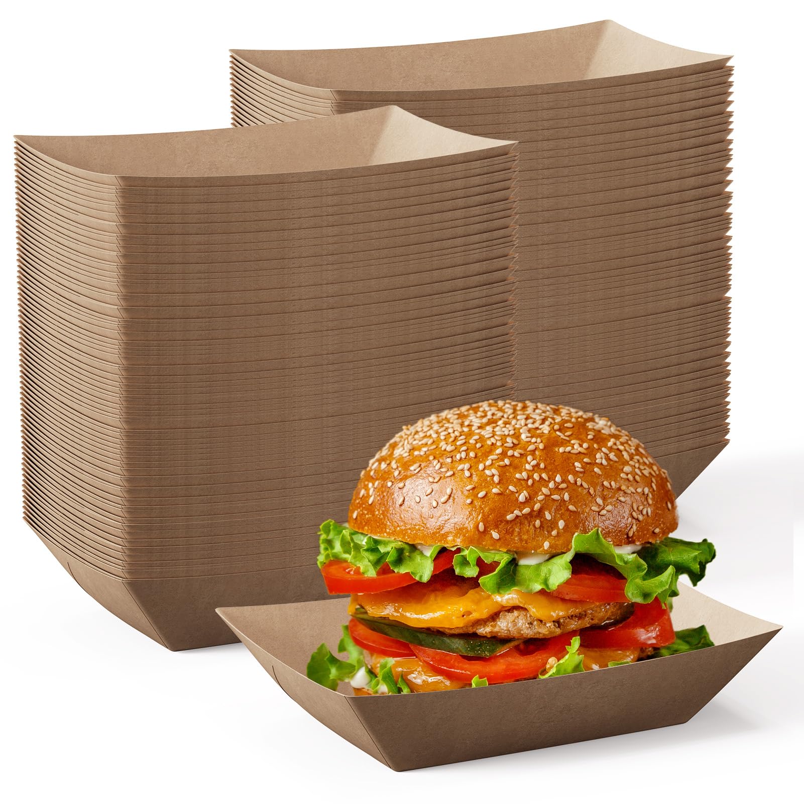 Amazon.com: JOLLY CHEF 2lb Paper Food Trays, 250 Pack Disposable Paper ...