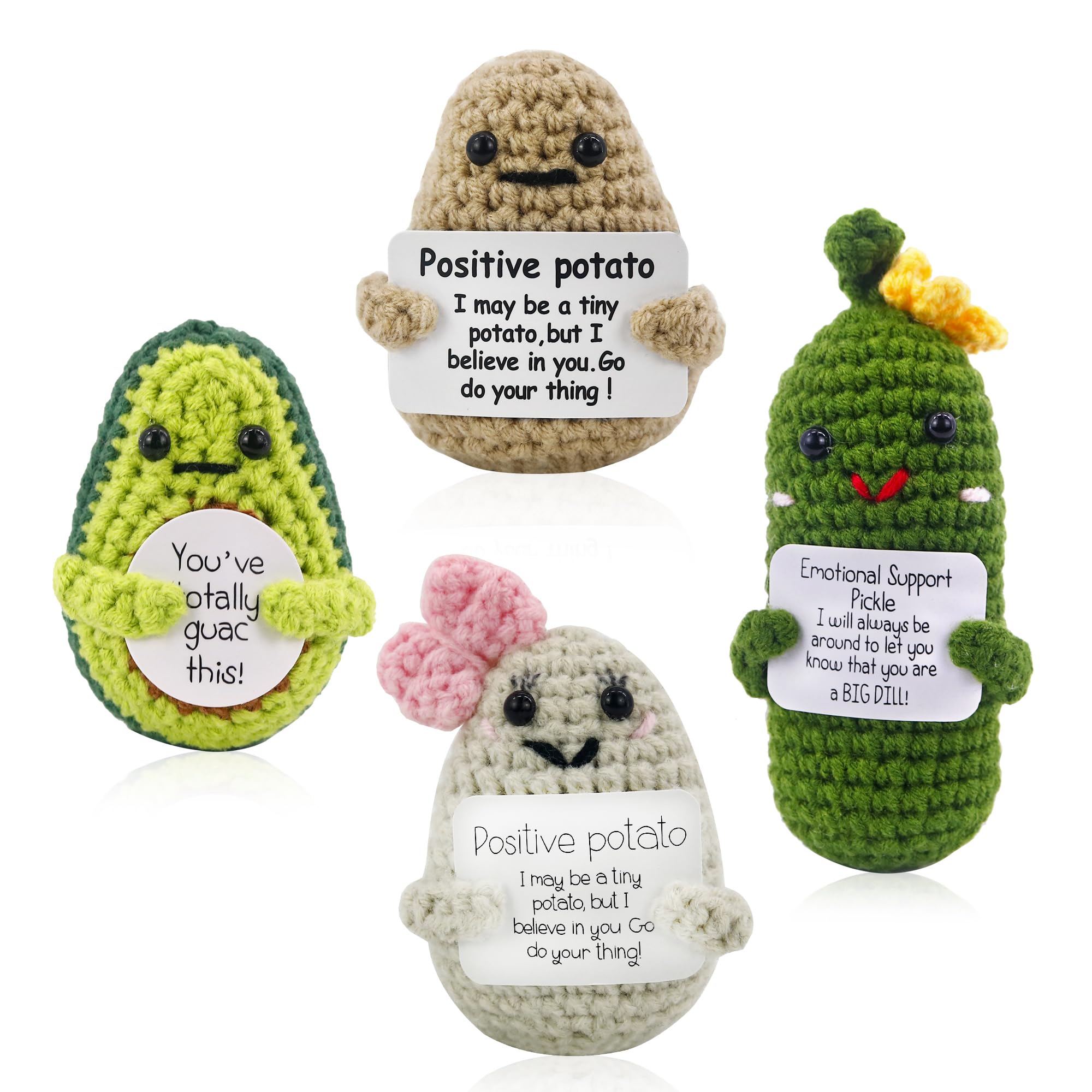 GraduatePro Funny Positive Potatoes — 4 Pieces Set Cucumber Avocado ...