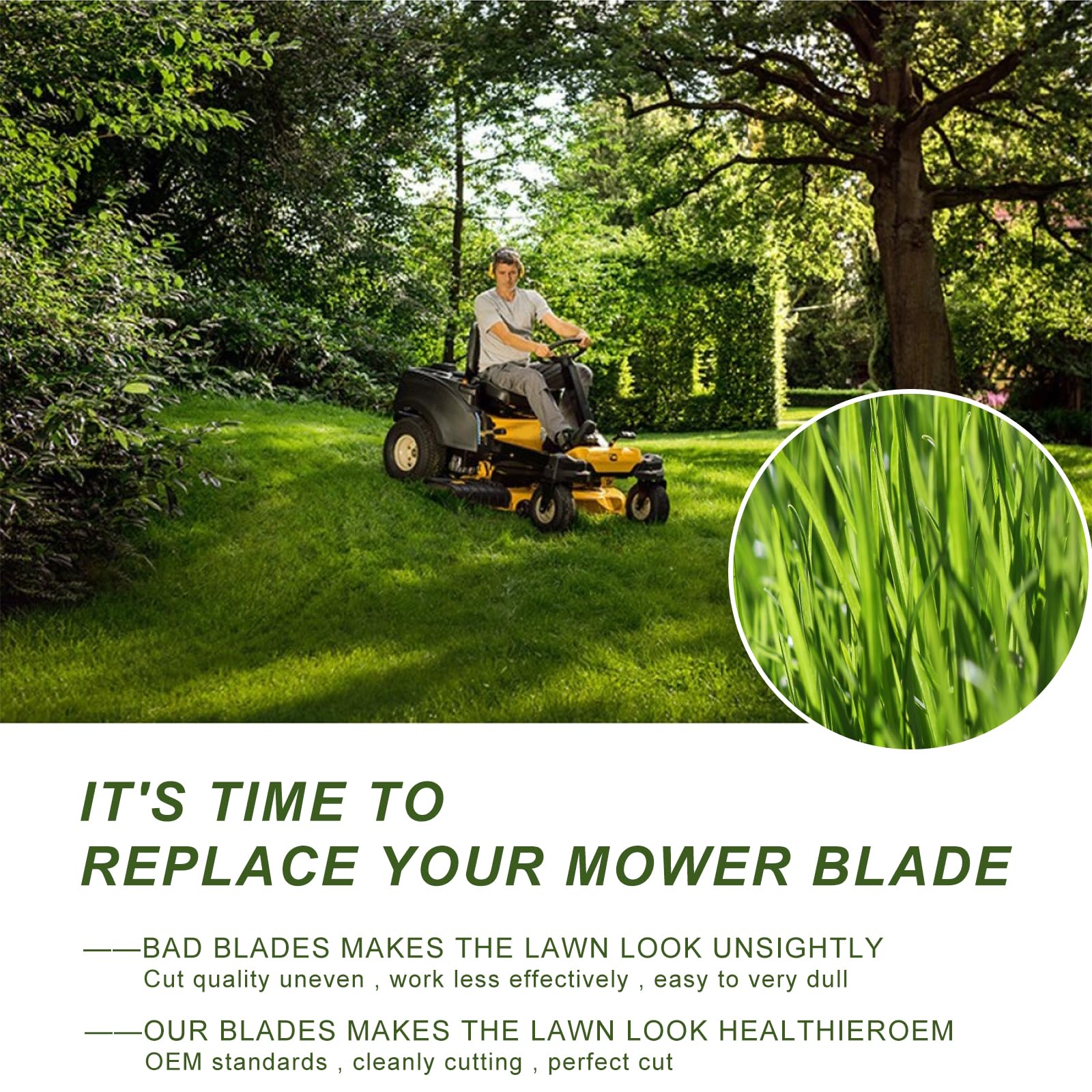 Snapklik.com : 3 Pack Upgrade 04771200 Lawn Mower Blades 18" Compatible