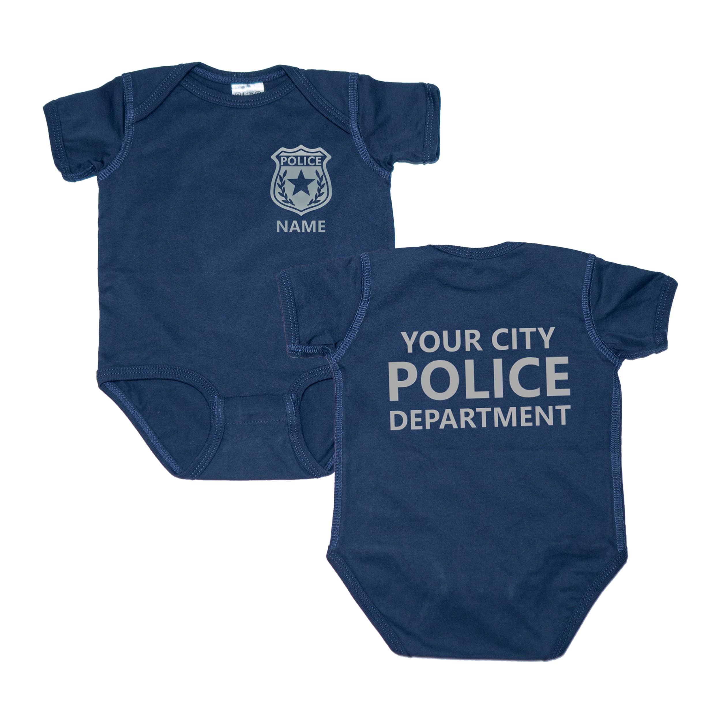 Amazon.com: GAMMIE Personalized Baby Police Bodysuit With Name, Custom ...