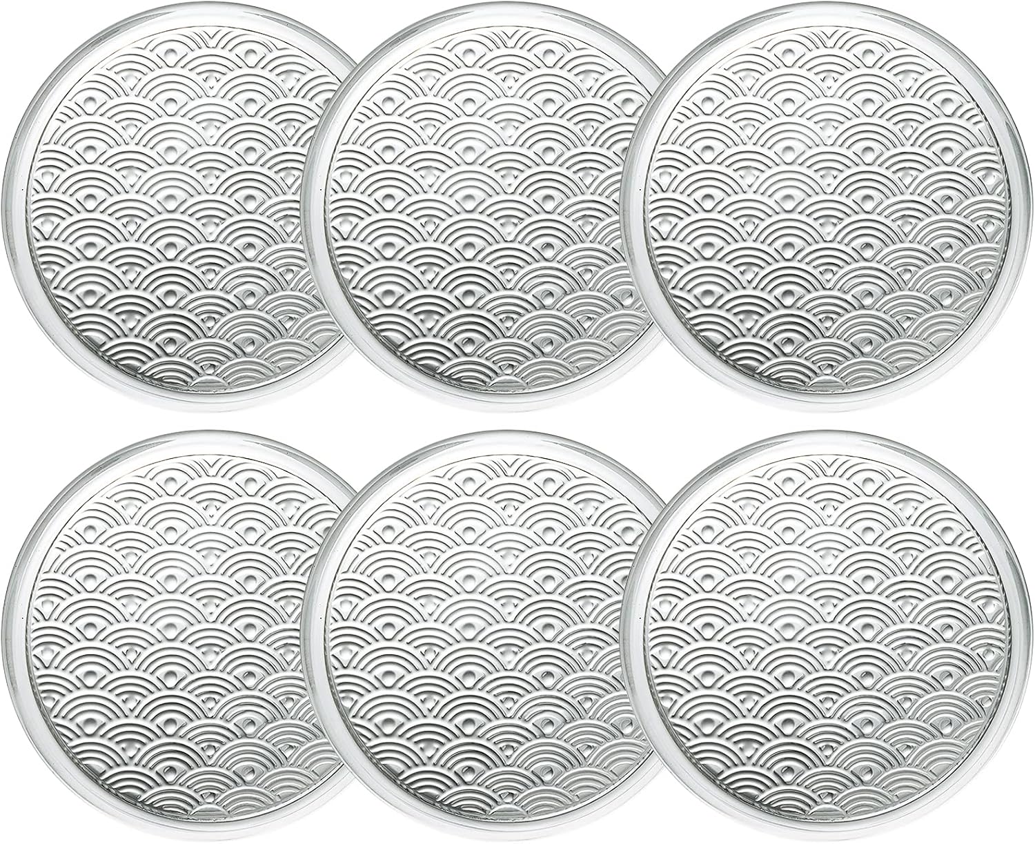 Amazon.com: Crystal Clear Round Glass Coasters for Drinks (6-Pack) 3in ...