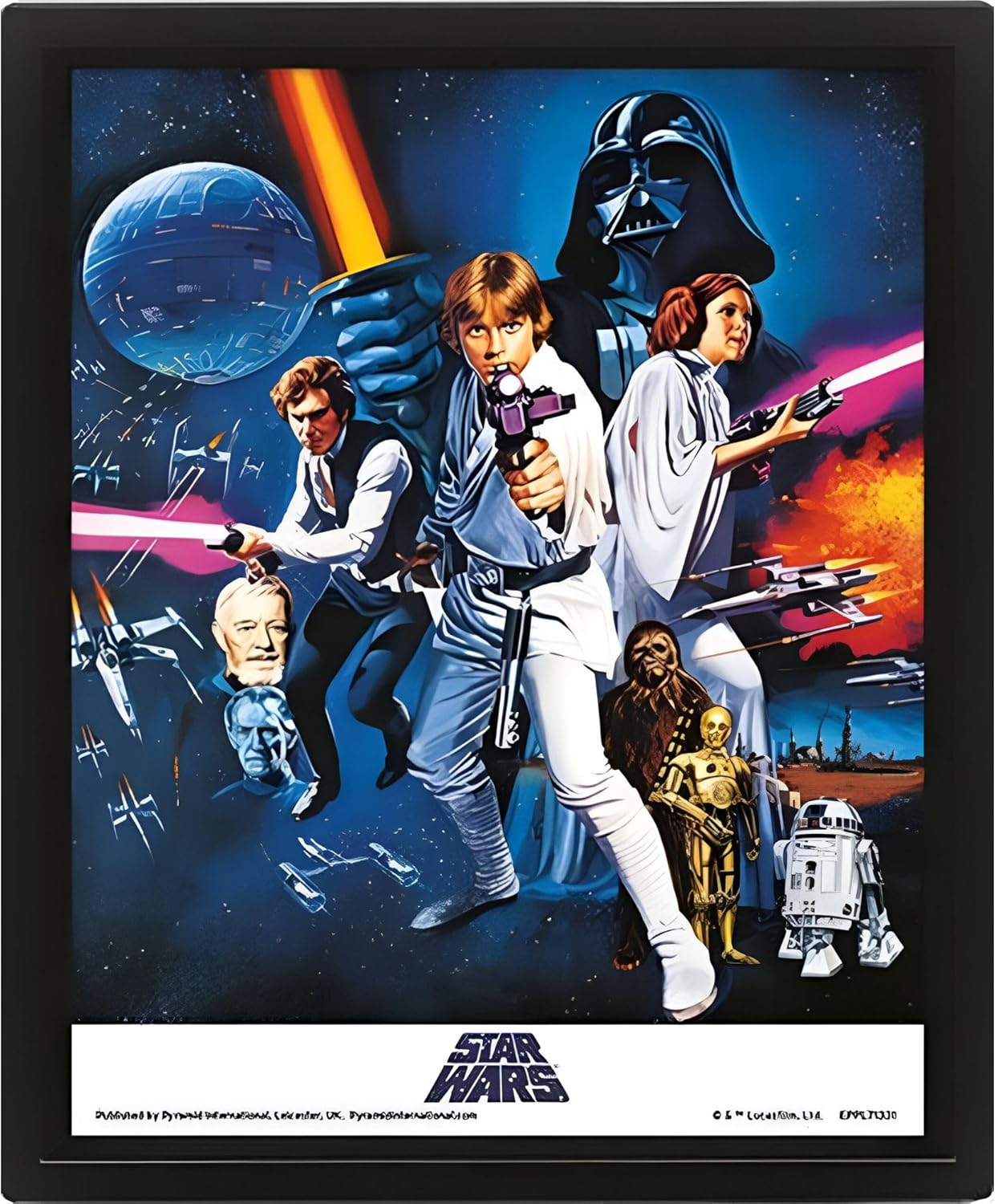 Amazon.com - STAR WARS EPPL71331 29 x 24 cm A New Hope 3D Frame, Multi ...