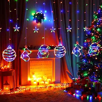 Amazon.com: LOLStar Christmas Window Lights, 180 LED Multi Color ...