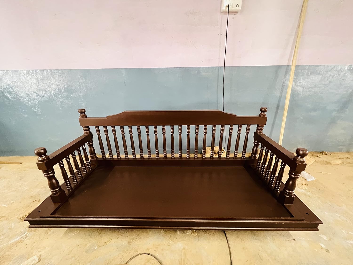 Zula ghar 4 Feet Teak Wooden Fixed Back Swing : Amazon.in: Home & Kitchen