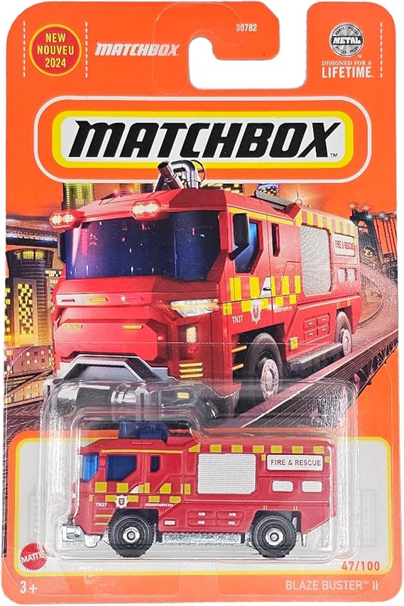 Amazon.com: Matchbox Blaze Buster II Red Fire Engine 47/100 1:64 Scale ...
