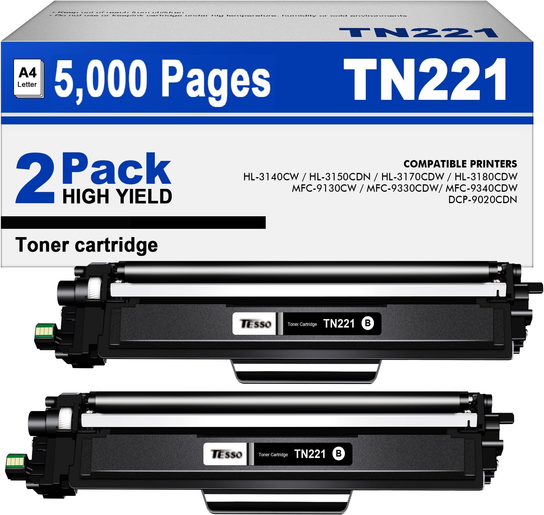 Amazon.com: TN221 Toner Cartridge 2 Black: TN221BK Compatible ...