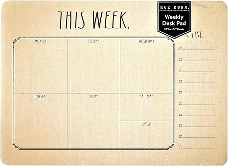 Amazon.com : Rae Dunn Weekly Desk Calendar This Week : Office Products