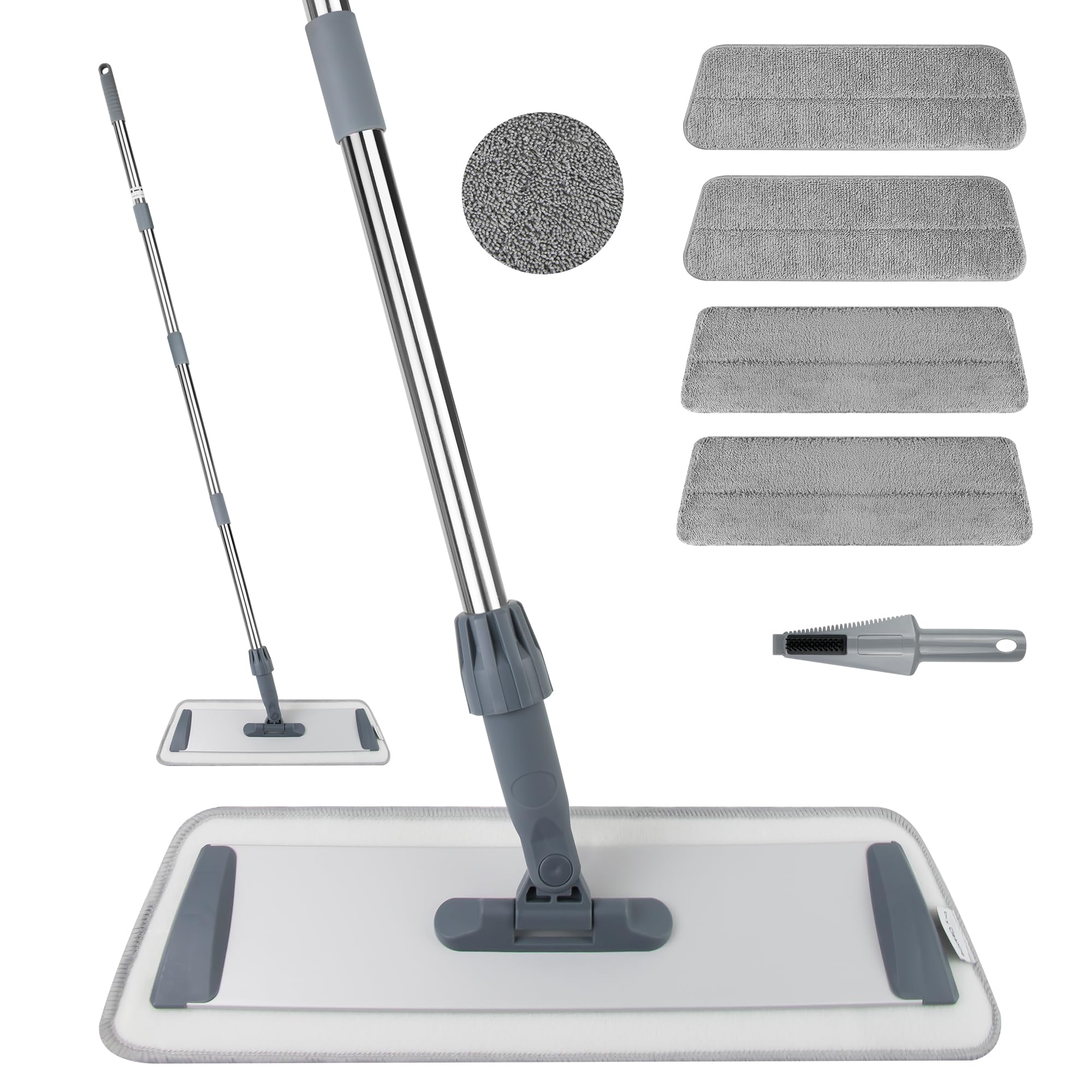 Amazon.com: Microfiber Flat Mops for Floor Cleaning, Wet Dry and Dust ...