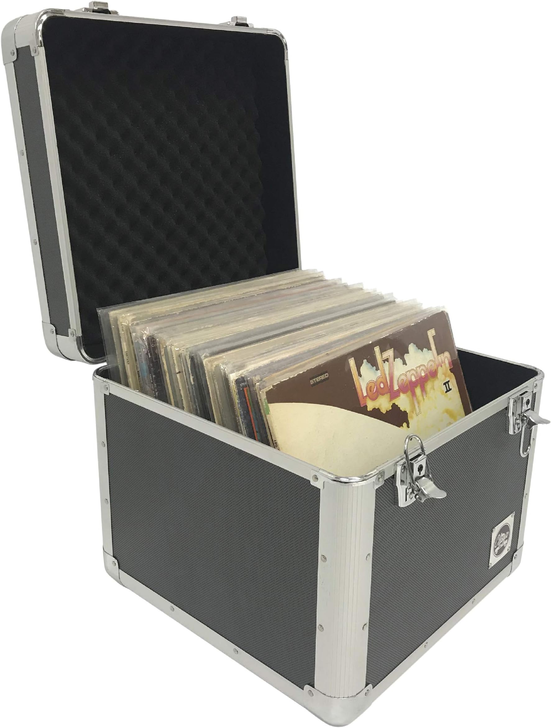 Amazon.com: CheckOutStore Black Aluminum 7" 45 RPM Record Storage Box ...