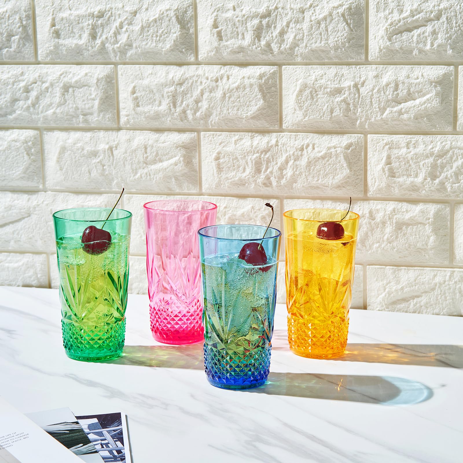 Snapklik.com : Khen Large Plastic Tumblers Highball Drinking Glasses ...