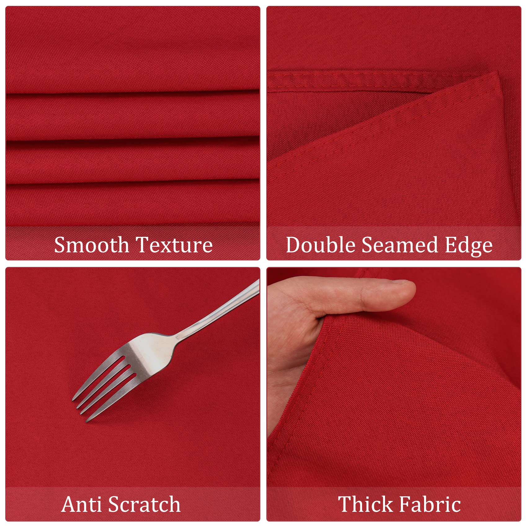 8 Pack Thick Premium Round Tablecloth 90 Inch Red Round Table Covers ...
