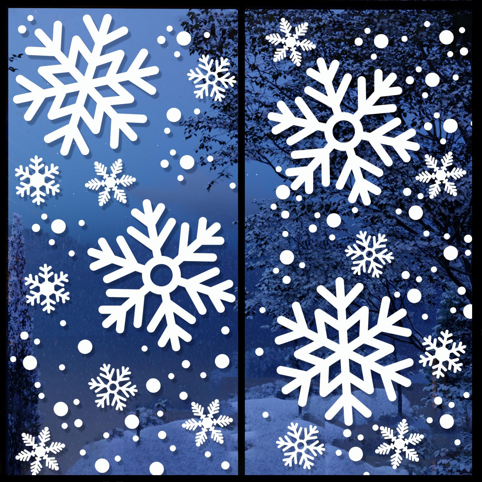 Amazon.com: Extra Large Snowflake Window Clings Christmas Decorations ...