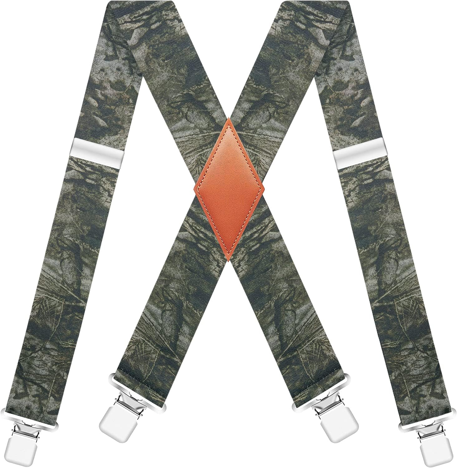 Howwide Camo Suspenders for Men Heavy Duty Clips Hunting Mens ...