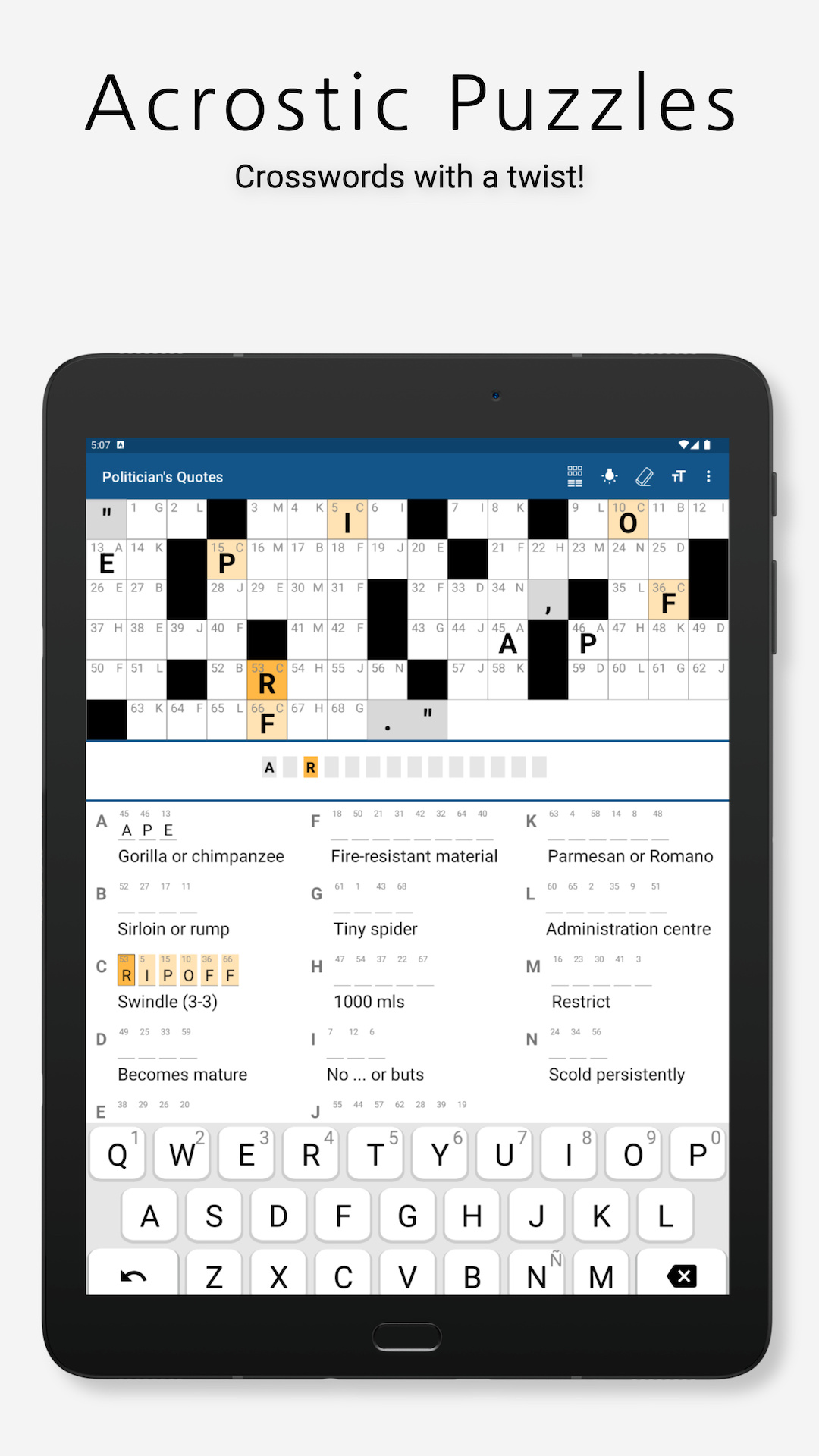 Acrostic Crossword Puzzles - App on Amazon Appstore