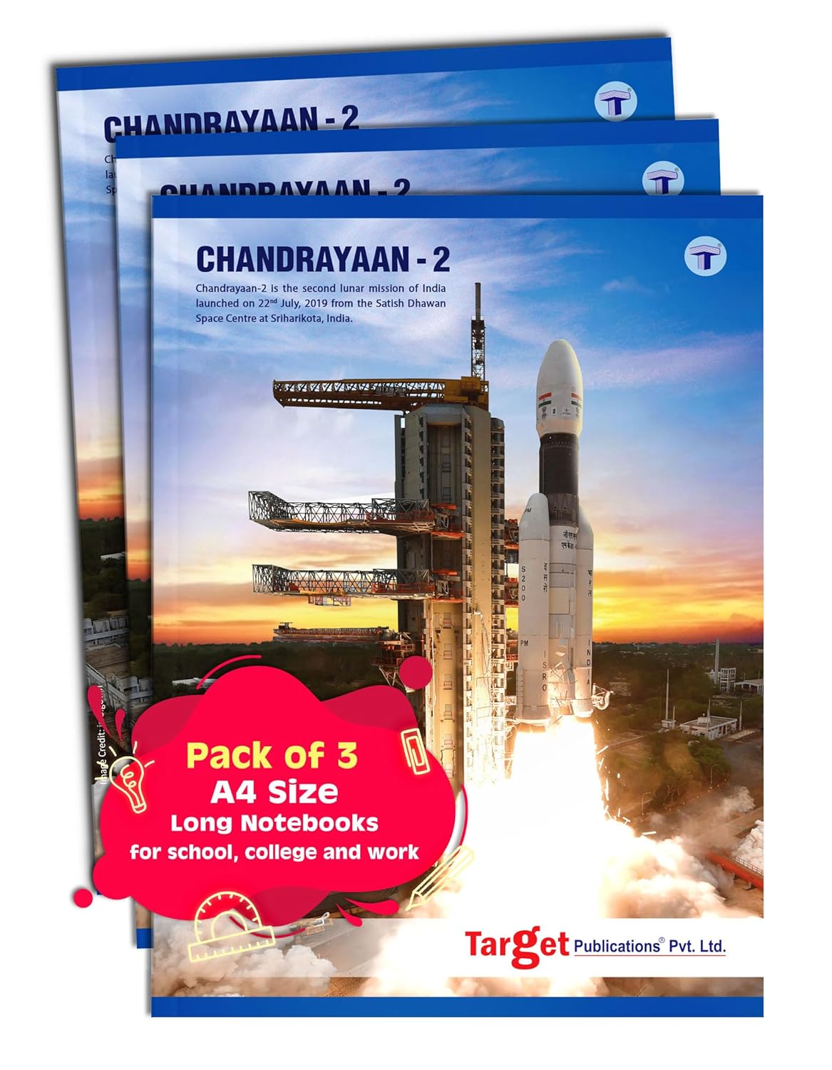 TARGET PUBLICATIONS Chandrayaan Long Notebooks | Single Line Copy 164 ...