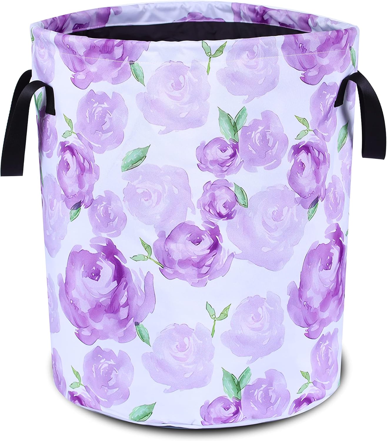Amazon.com: Purple Watercolor Floral Laundry Basket Foldable Oxford ...
