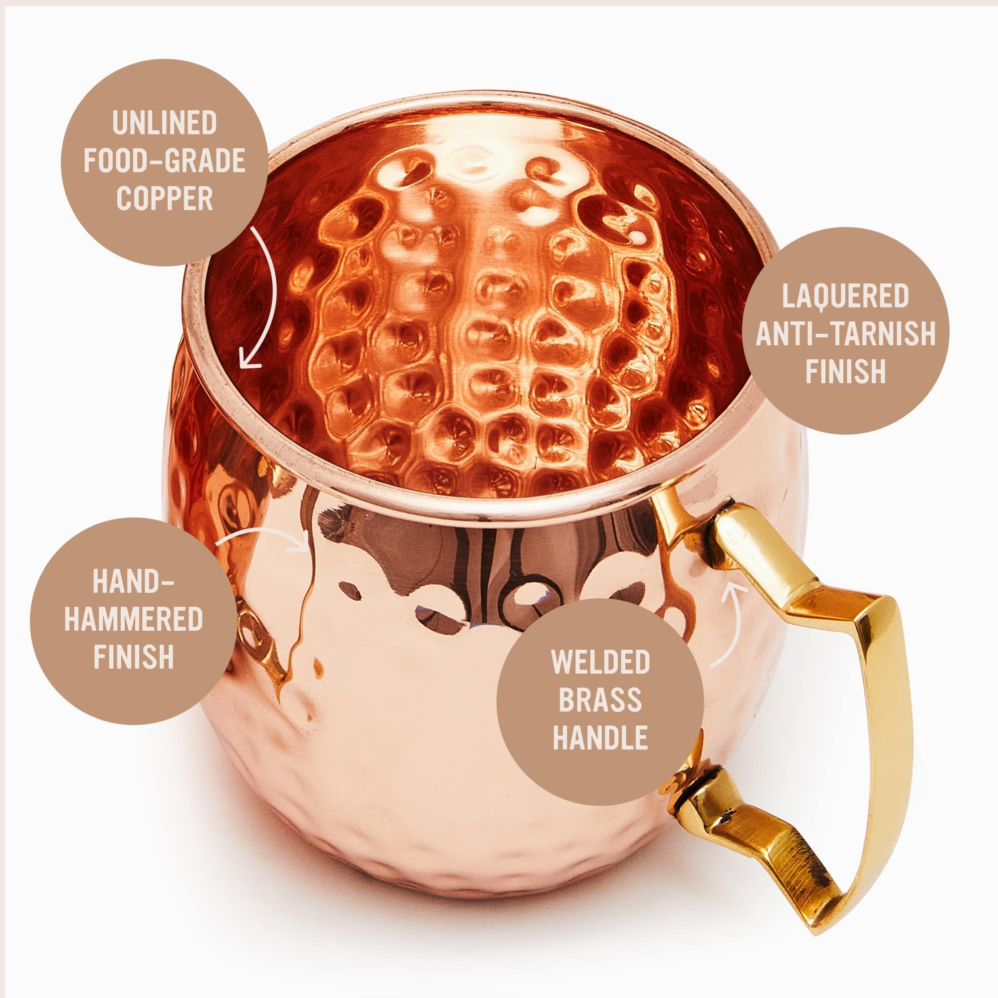 Snapklik.com : Wills Moscow Mule Copper Mugs - Set Of 6-100% Pure Solid ...