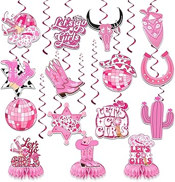 Amazon.com: Disco Cowgirl Decor,Cowgirl Party Decoration 3pcs Let’s Go ...