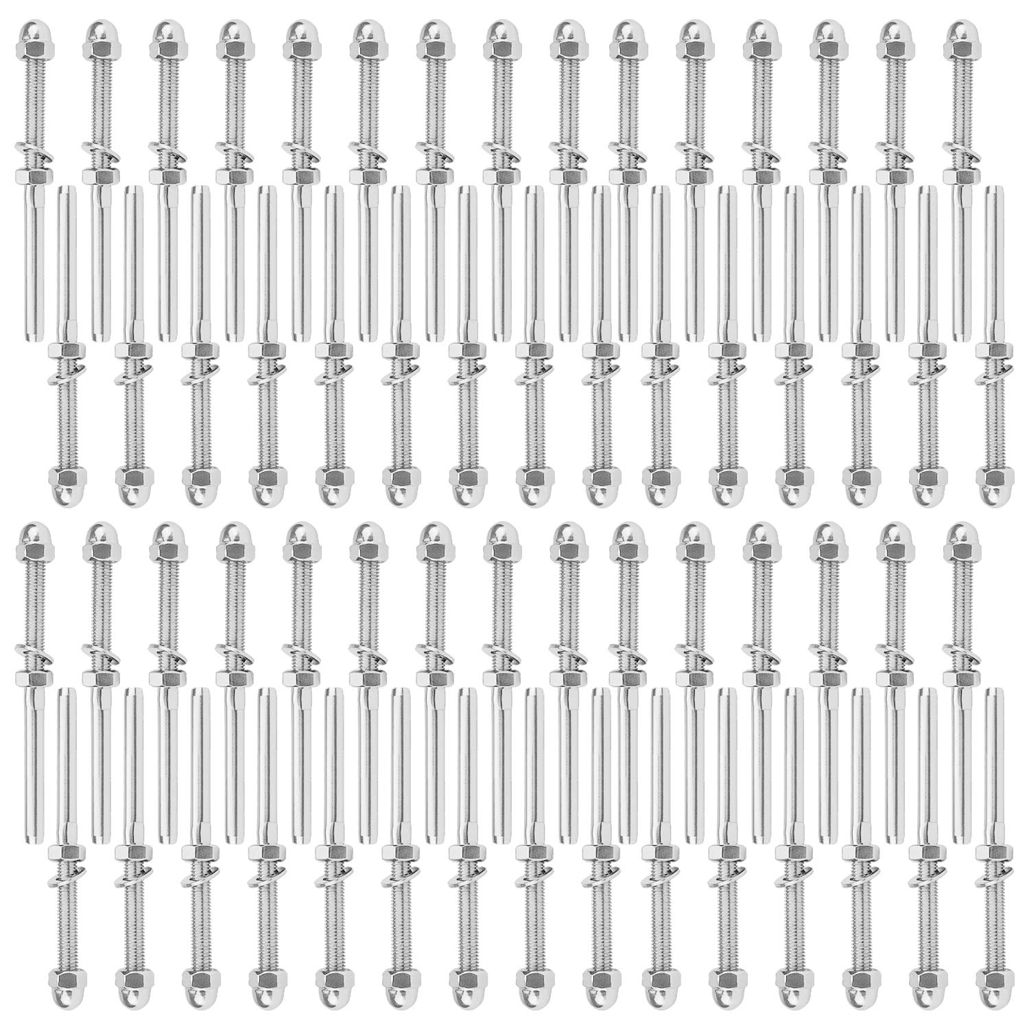 Snapklik.com : 60 Pack Cable Railing Swage Threaded Stud Tension End ...