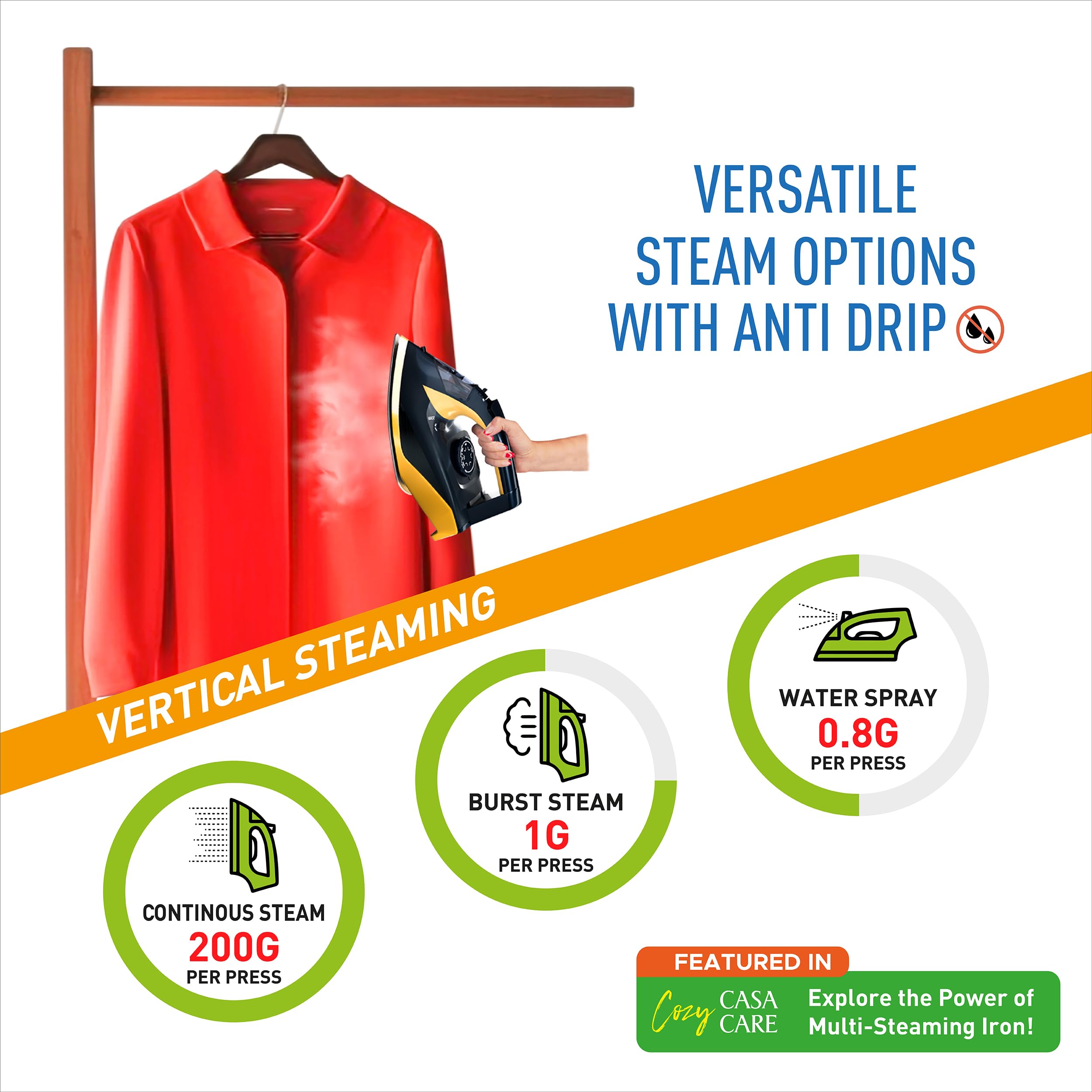 Snapklik.com : Xabitat Luxury Cordless Iron 1500W Steam Iron Anti Drip ...
