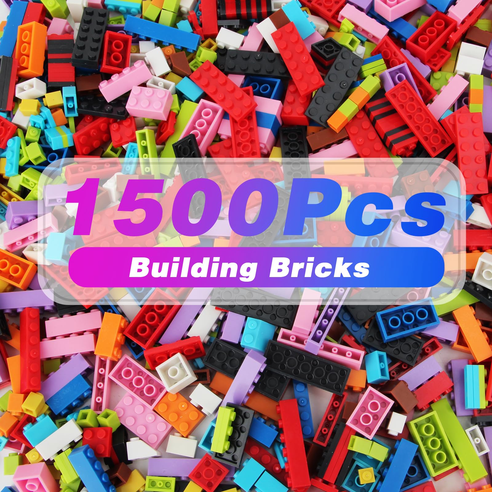 Amazon.com: Anksono 1500 Pieces Building Bricks,Classic Bulk Building ...