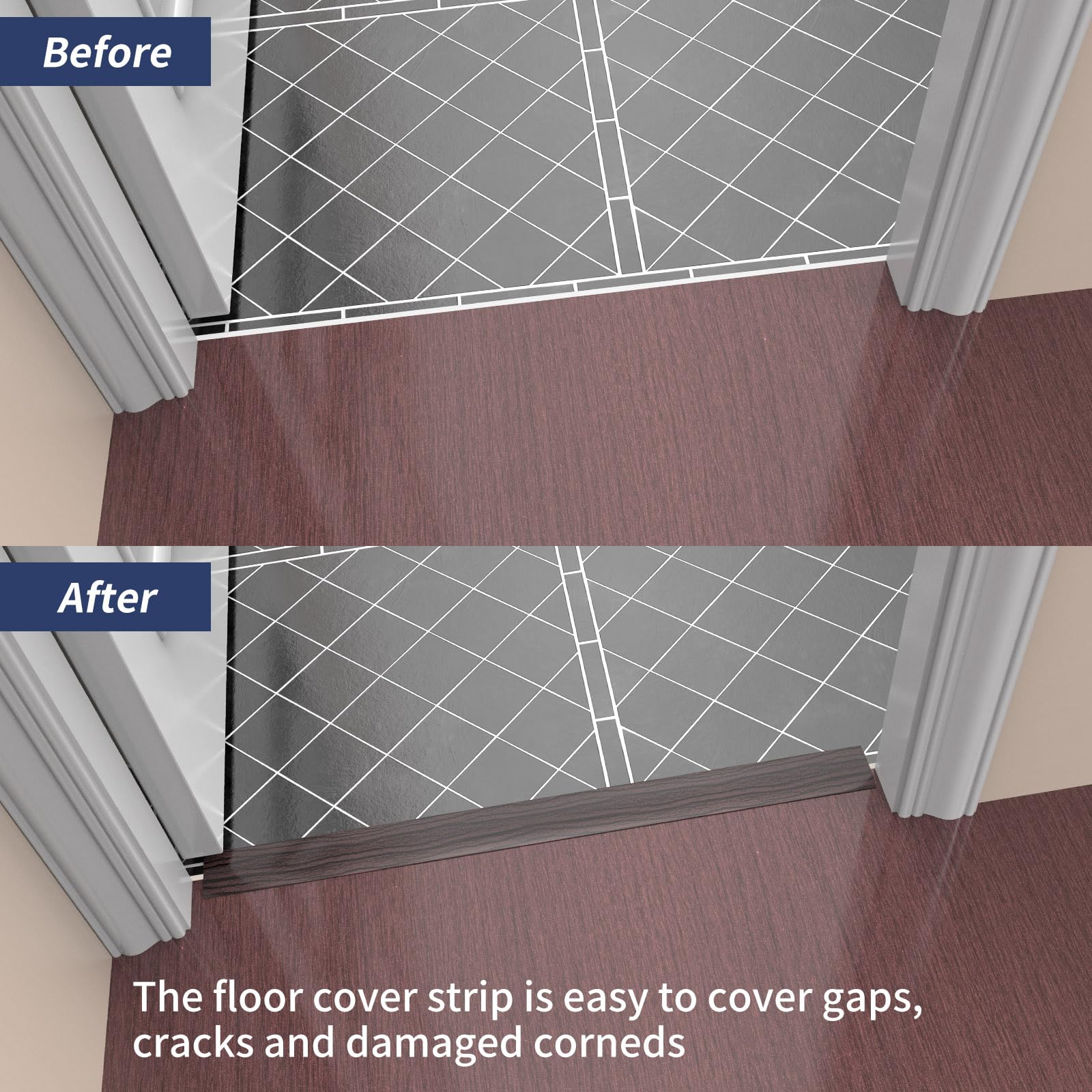 Snapklik.com : 16.4Ft Floor Transition Strip, Floor Cover Strips Self ...