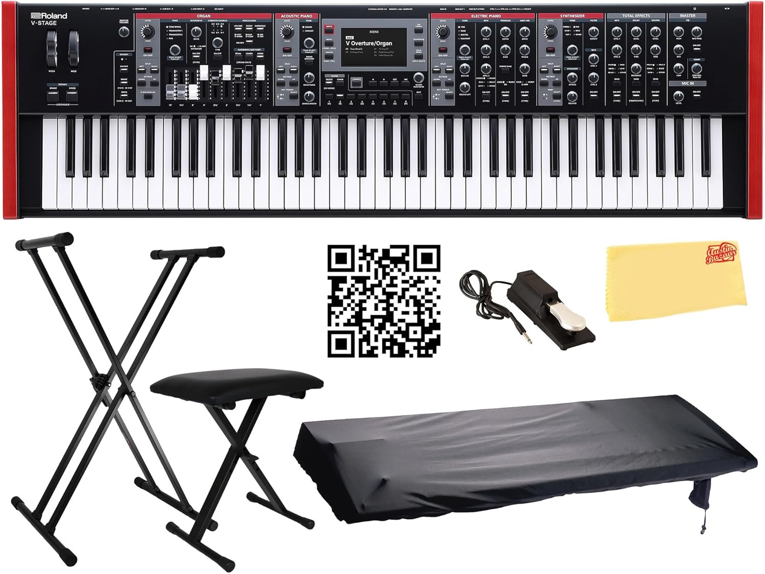 Amazon.com: Roland V-STAGE 76 Performance Keyboard Bundle with ...
