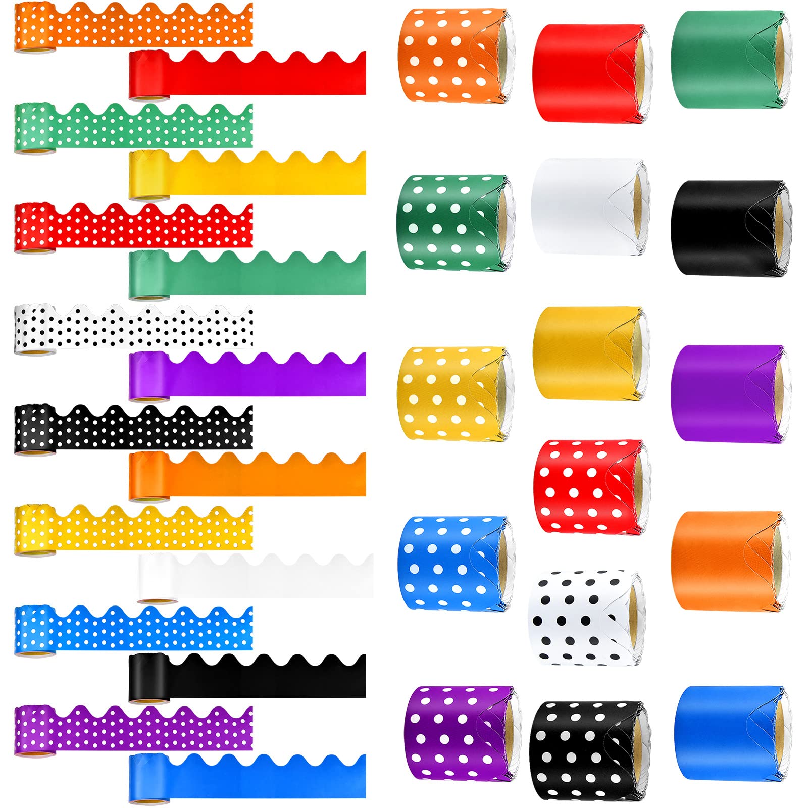 Polka Dot Bulletin Border 16 Roll Scalloped Bulletin Board Border Set ...