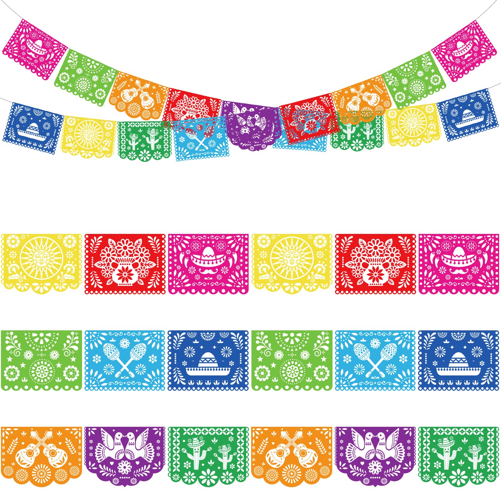 Snapklik.com : 2PCS Mexican Party Banners, Fiesta Banner Papel Picado ...