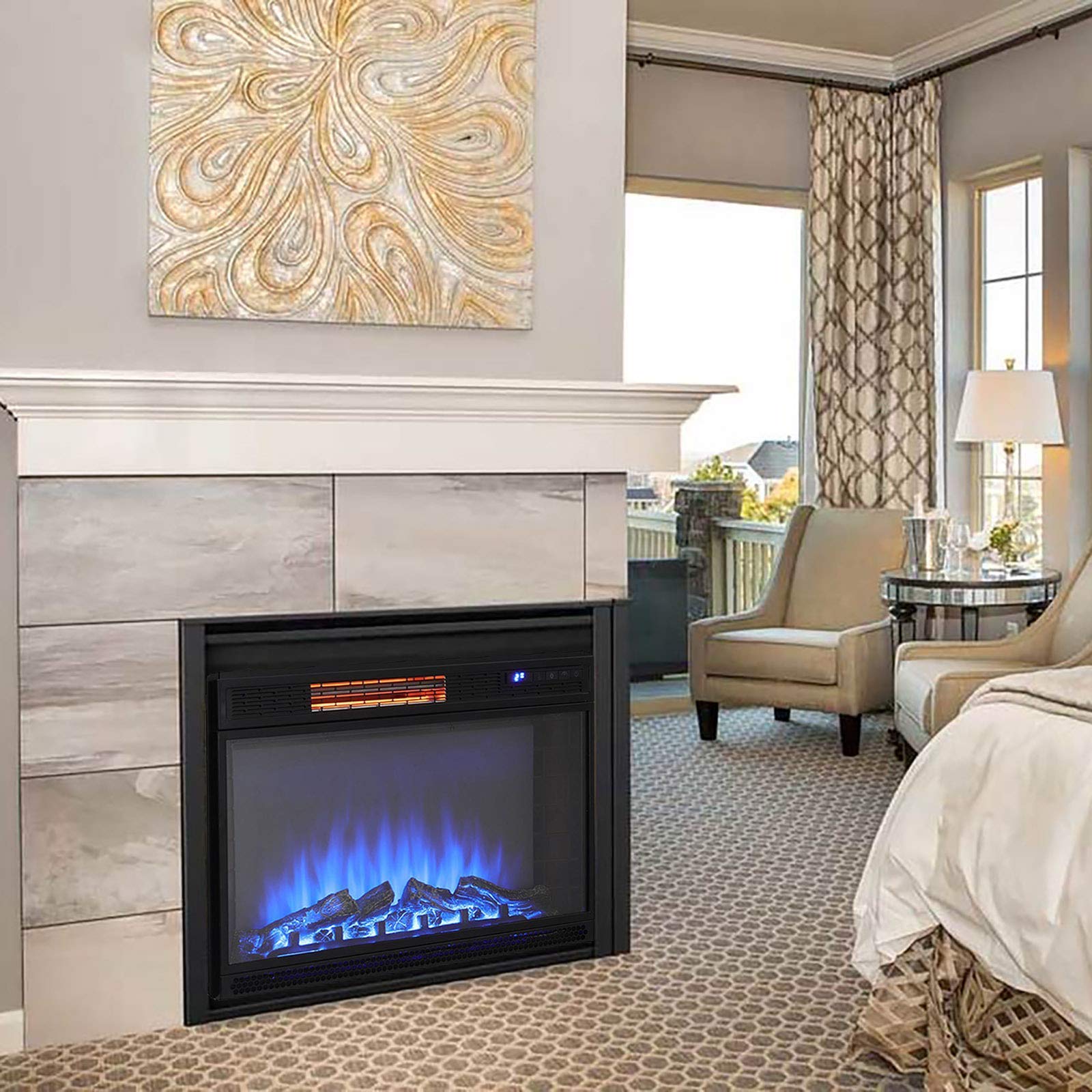 Buy INMOZATA Electric Fire Wall ed Insert Recessed Freestanding ...