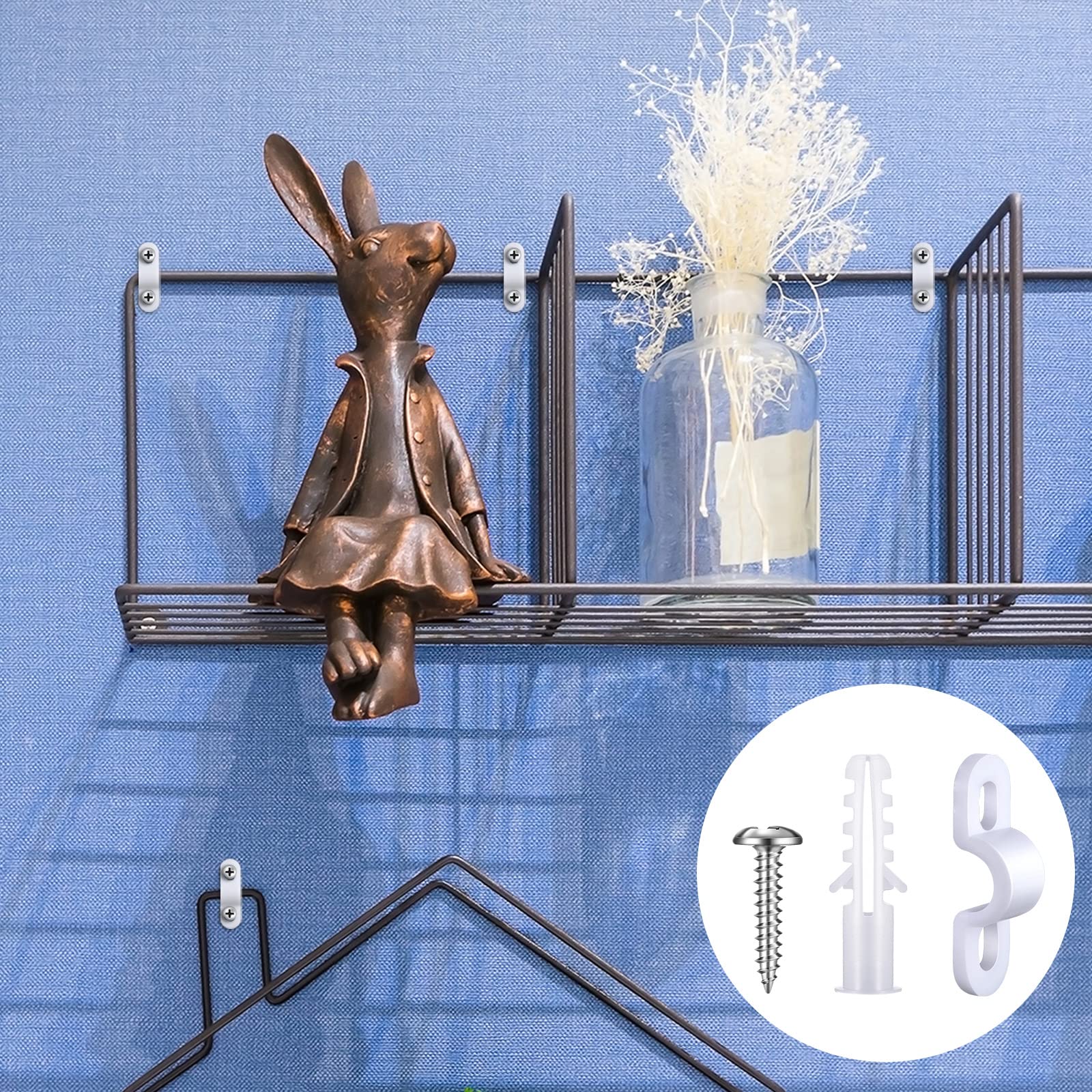 Snapklik.com : Wire Shelf Loop Clips White Plastic Shelf Clips Screws ...