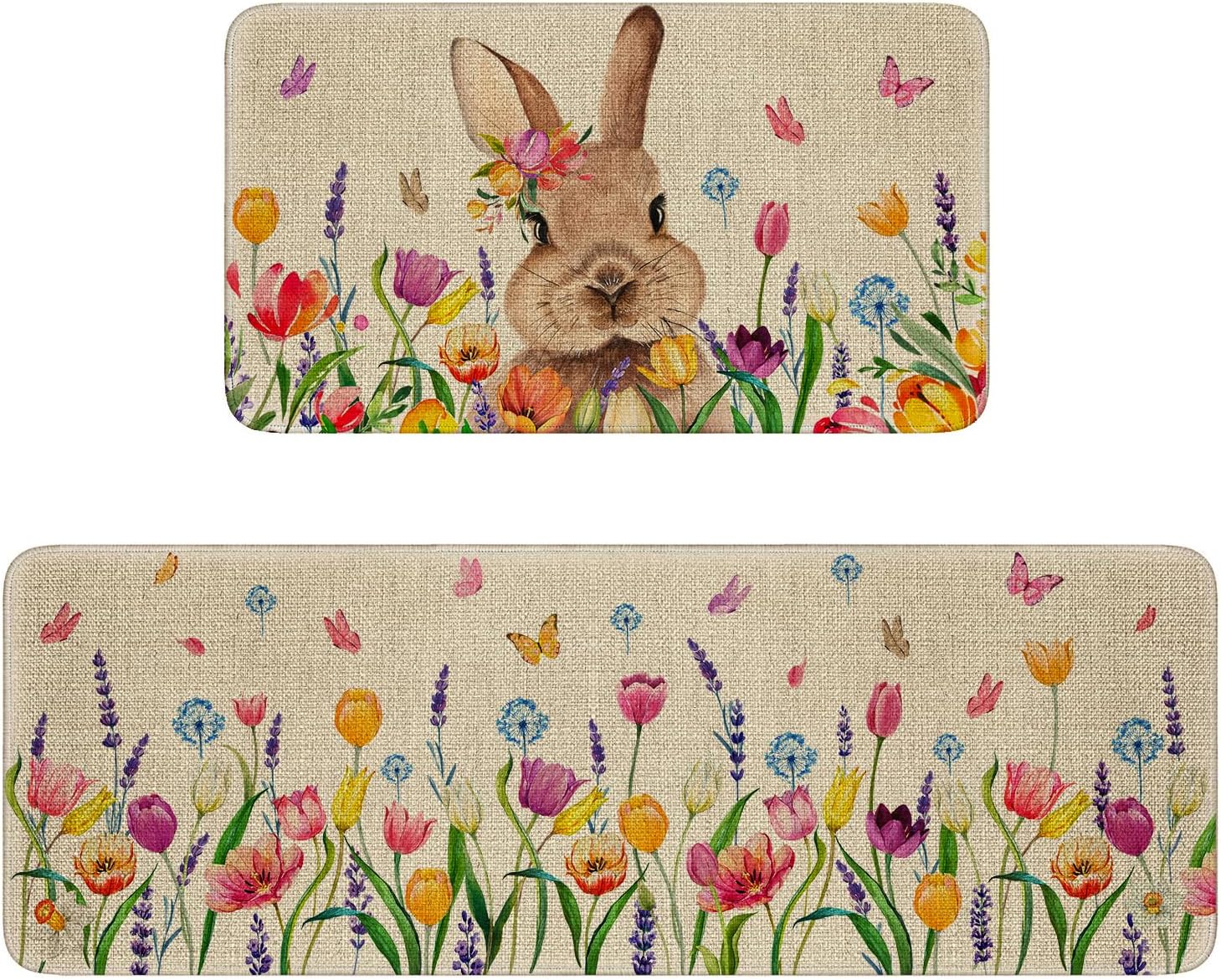 Amazon.com: Cute Bunny Easter Bath Mat,Spring Festival Farmhouse ...