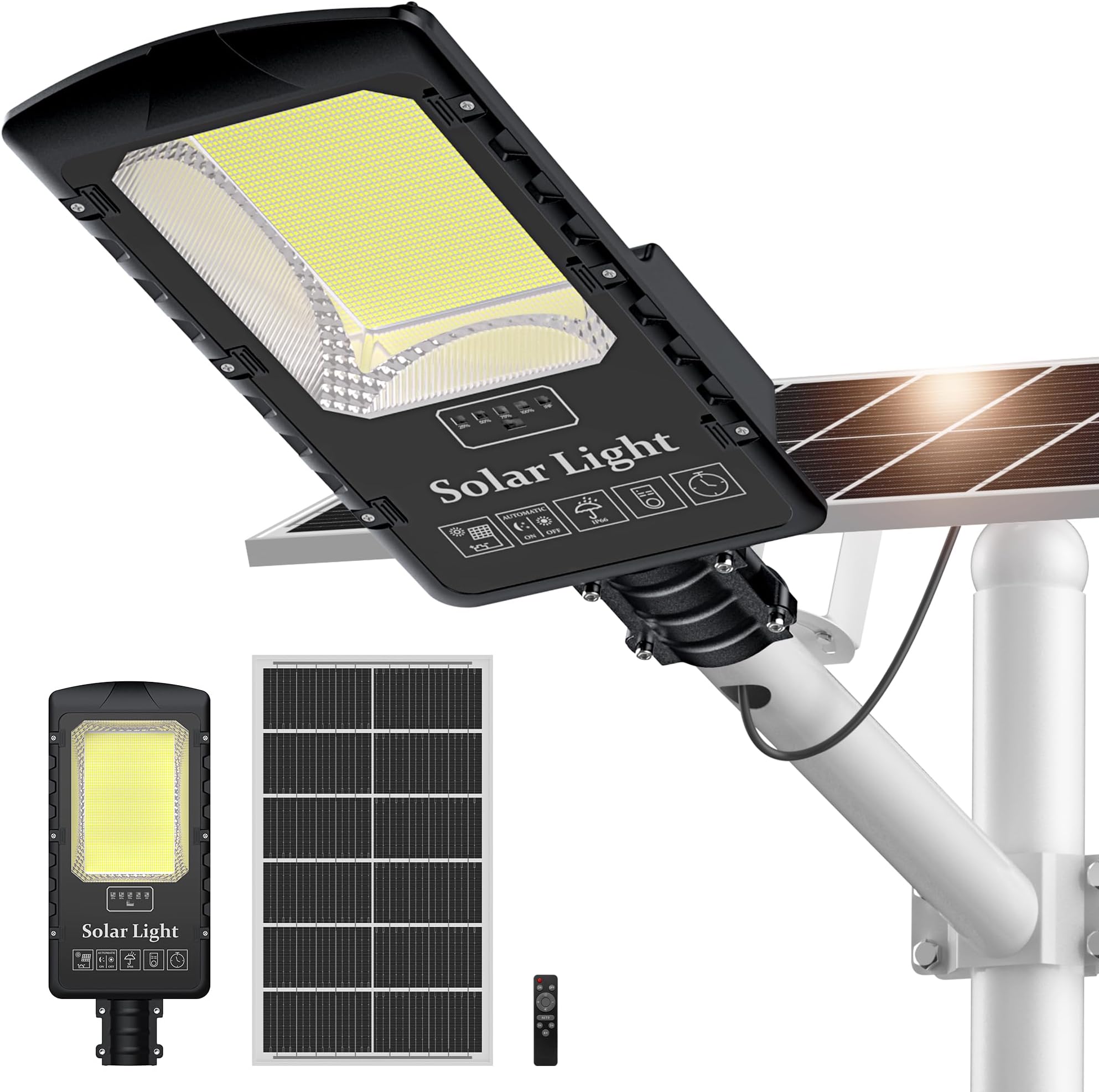 8000W Solar Street Lights Outdoor - 6500K Solar Parking Lot Lights ...