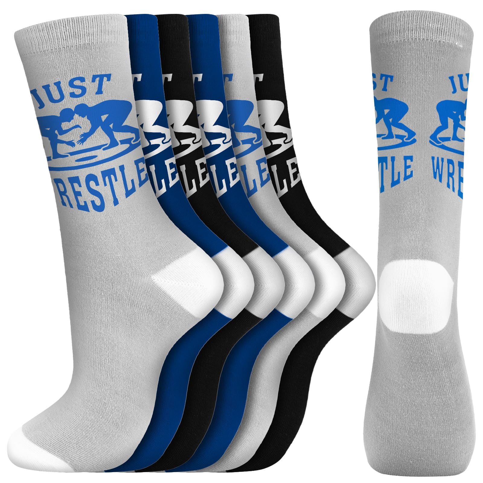 Amazon.com: Suhine 9 Pairs Just Wrestle Mid Calf Wrestling Socks ...