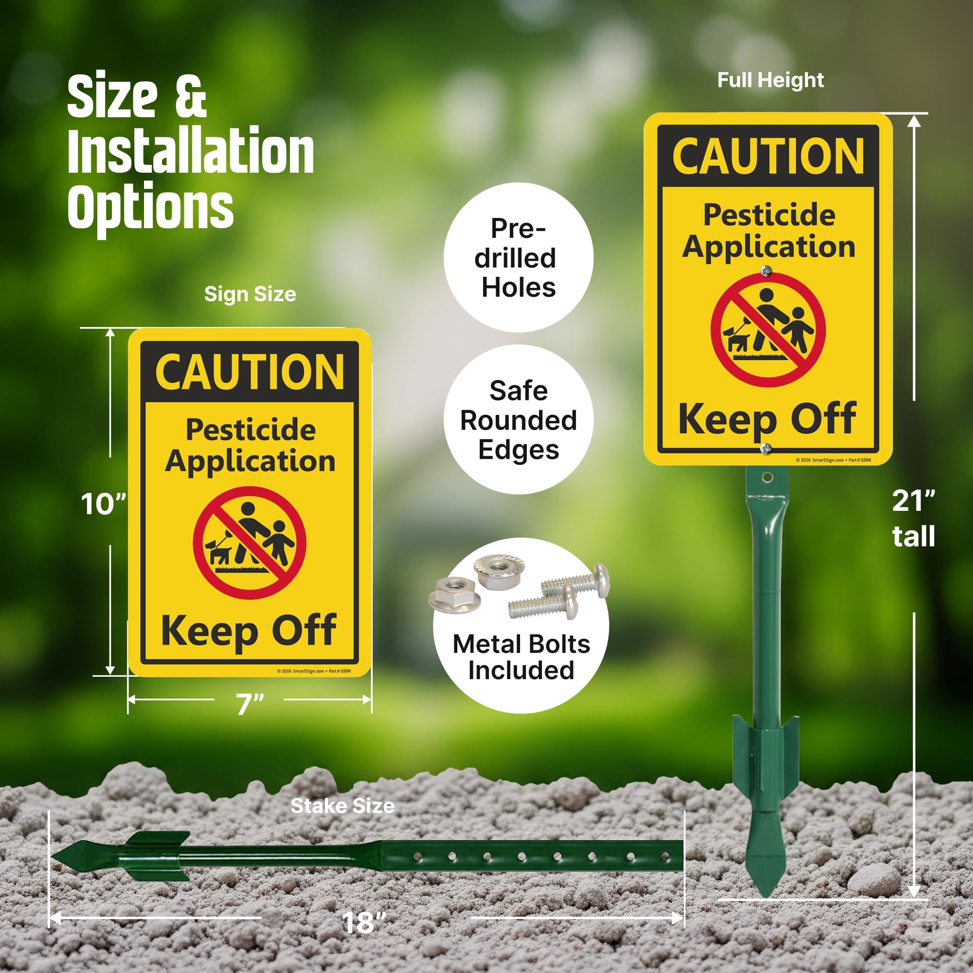 Snapklik.com : 10 X 7 Inch Caution - Pesticide Application, Keep Off ...