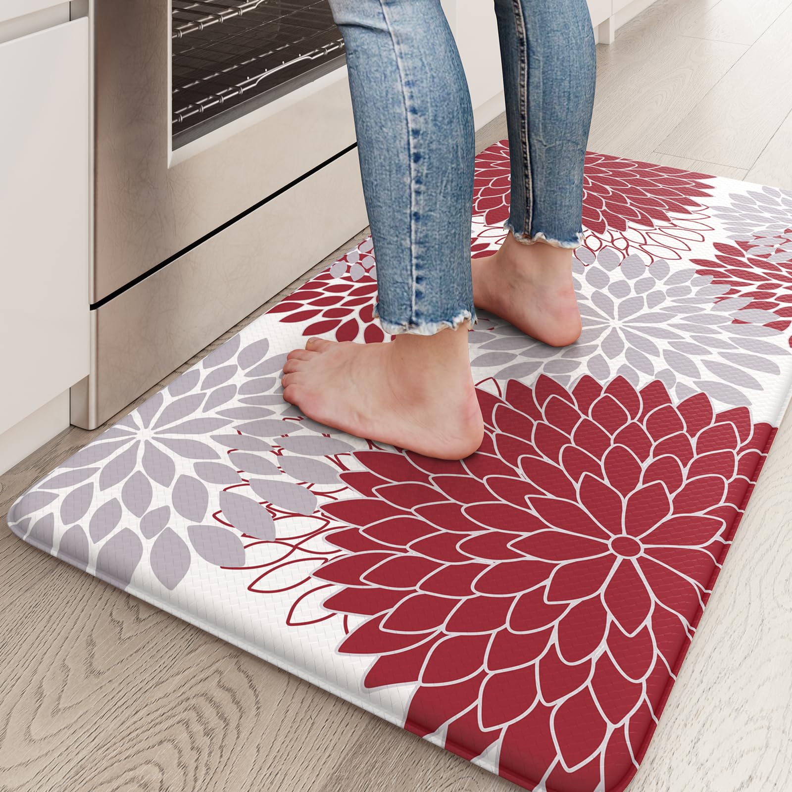 Amazon.com: KIMODE Anti Fatigue Kitchen Mat 17.3"x29", Farmhouse Padded ...