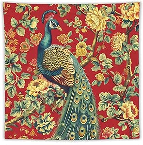 Amazon.com: MaSiledy Tapestry As Wall Art Chinoiserie Peacock Tapestry ...