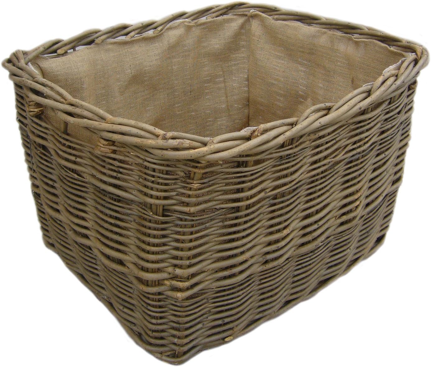 Massive, Extra Large, Robust, Hessian Lined, Rectangular Log Basket ...