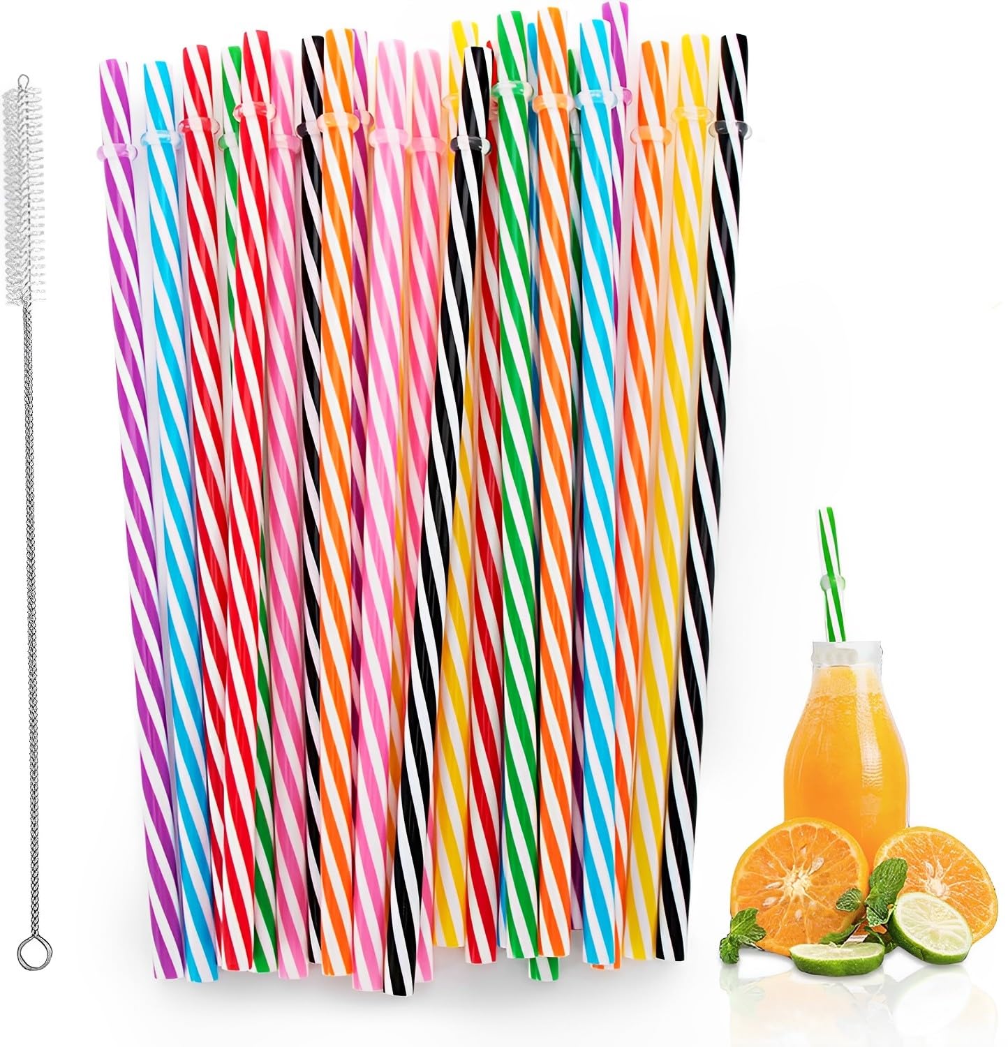 Amazon.com: Dxlam 25 PCS Reusable Straws, 9" Hard Plastic Straws, 8 ...